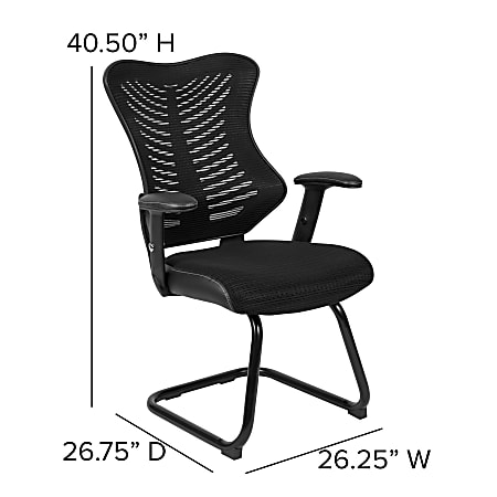 Flash Furniture Designer Mesh Sled Base Side Reception Chair with ...