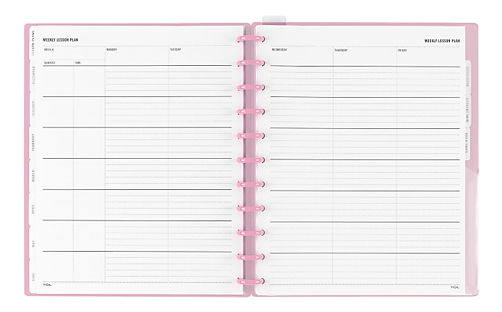 TUL Discbound Monthly Teacher Planner Letter Size Pink July 2022 To ...