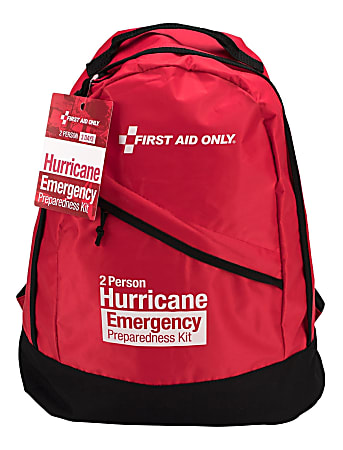First Aid Only Emergency Preparedness Hurricane Backpack 2 Person Red ...