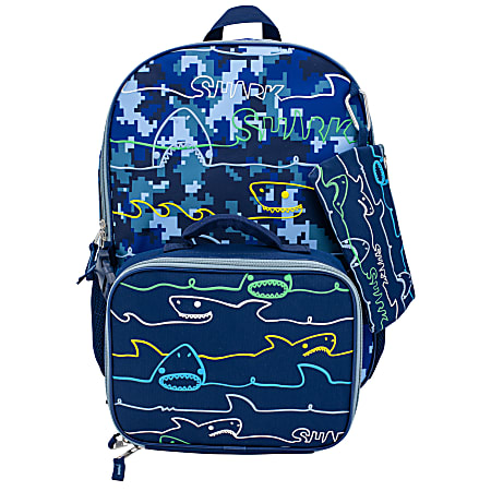 Accessory Innovations Shark Zone 3 Piece Backpack Set With 16 Backpack ...