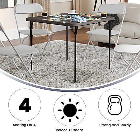 Flash Furniture Square Bi Fold Plastic Folding Table 28 12 H x 34 W x ...