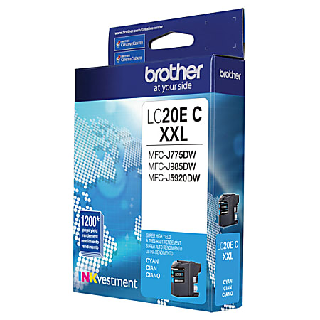 Brother LC20 Cyan Super High Yield Ink Cartridge LC20EC - Office Depot