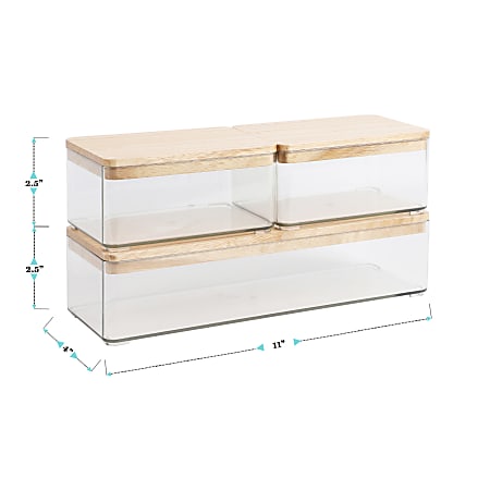 Martha Stewart Grady Stackable Plastic Storage Boxes with Lids 2 12 H x ...