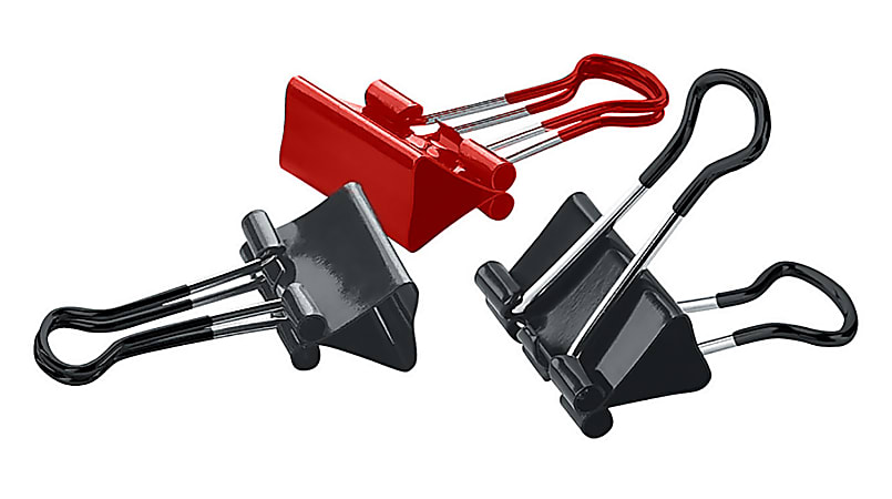 Office Depot® Brand Soft-Grip Medium Binder Clips, 1 1/4", 5/8 ...