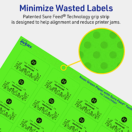 Avery Printable Labels With Sure Feed Technology 94226 NGP40 Rectangle ...