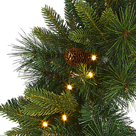 Nearly Natural 24 H Mixed Pine Artificial Christmas Wreath With 35 LED ...