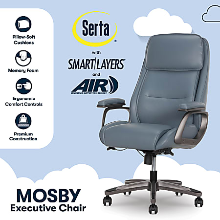 Serta SmartLayers Mosby Ergonomic Vegan Leather High Back Executive ...