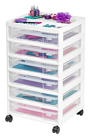 IRIS 6 Case Scrapbook Cart 26 34 H x 15 78 W x 14 14 D White - Office Depot