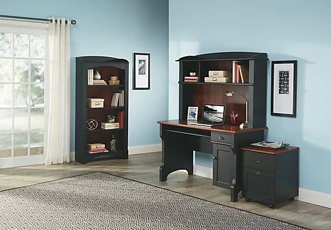 Realspace Shore Mini Solutions Computer Desk With Hutch Antique Black ...