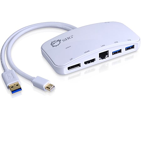 SIIG Mini DP Video Dock with USB 3.0 LAN Hub White for NotebookTablet ...