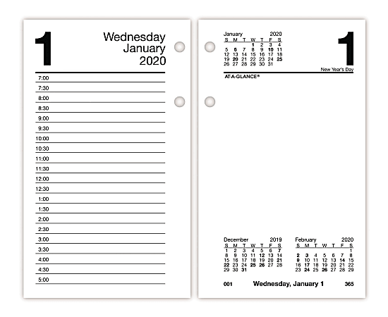 AT A GLANCE V3 Daily Desk Calendar Refill With Monthly Tabs 3 12 x 6 ...