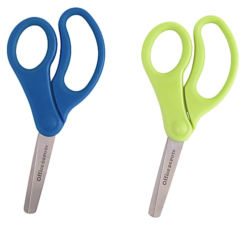 Office Depot Brand Kids Scissors 5 Blunt Tip Assorted Colors Pack Of 12 ...