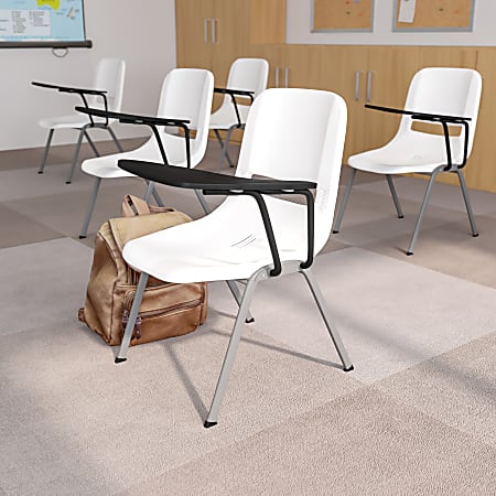 Flash Furniture Ergonomic Shell Chair With Left Handed Flip Up Tablet ...