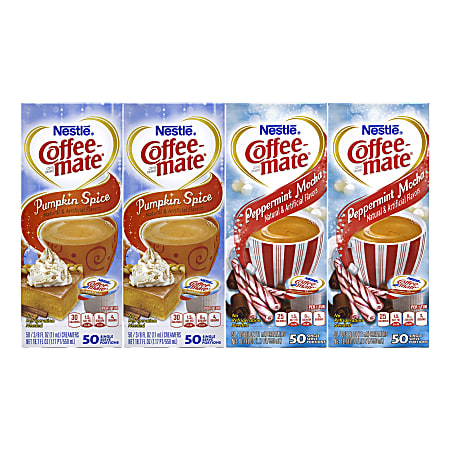 Coffe Mate Creamers Seasonal Variety Pack 0.37 Oz 50 Creamers Per Pack ...