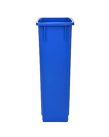 blue recycling bin
