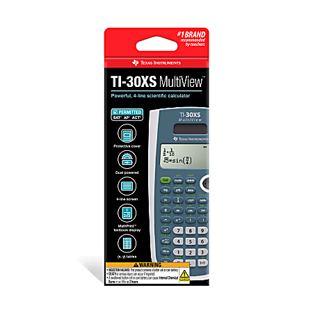 Texas Instruments TI 30XS MultiView Scientific Calculator Blue - Office ...