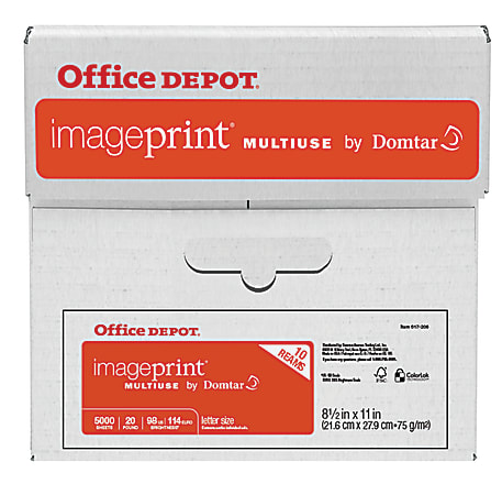 Office Depot ImagePrint Multi Use Printer Copy Paper 10 Reams White ...