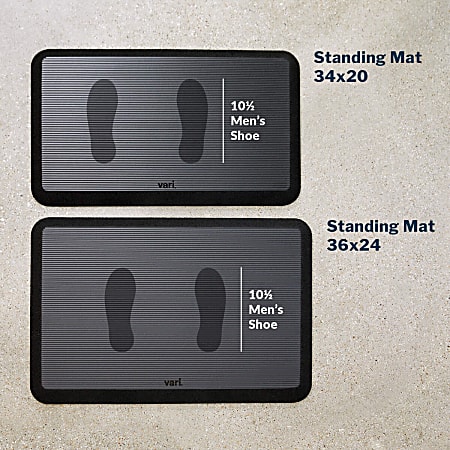 Vari Standing Mat Anti Fatigue Standing Desk Mat 34 x 20 Black - Office ...