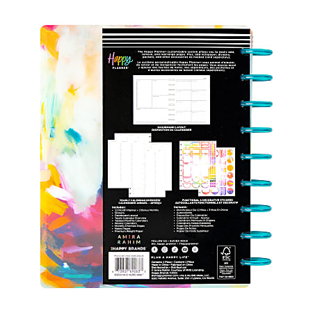 2025 Happy Planner MonthlyWeekly Classic Planner 7 x 9 14 Bright Brushy ...