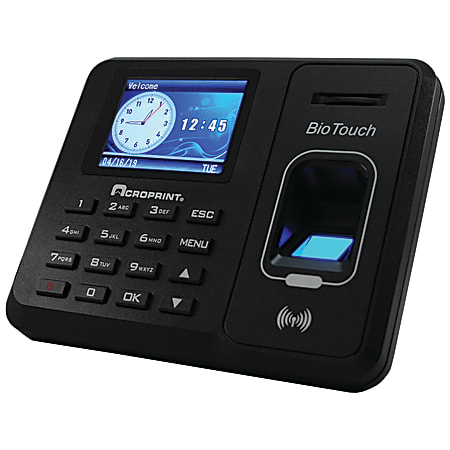 Acroprint BioTouch Time Clock 500 Employees 5 H x 6 W x 1 12 D Black ...