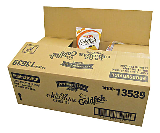 Pepperidge Farm Goldfish Baked Crackers Cheddar 1.5 Oz Carton Of 72 ...