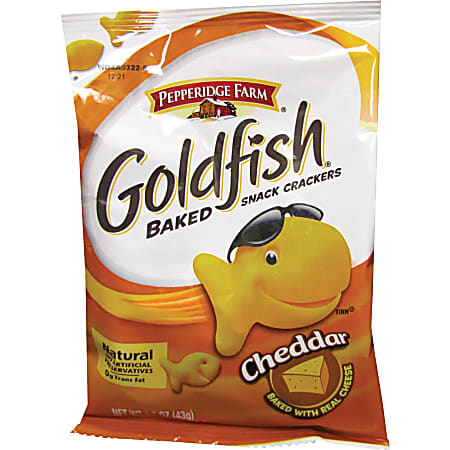 Pepperidge Farm Goldfish Baked Crackers Cheddar 1.5 Oz Carton Of 72 ...