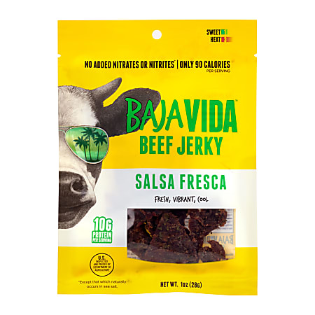 Baja Vida Beef Jerky Salsa Fresca Snack Packs 1.0 Oz Box Of 12 Packs ...