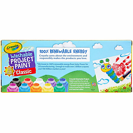 Crayola Washable Kids Paint Set 2 Fl Oz Assorted Colors Set Of 10 Paint ...