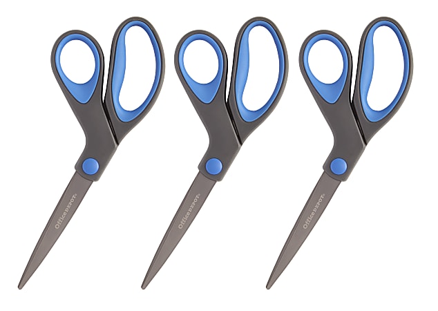 Office Depot Brand Titanium Coated Scissors 8 Bent Dark GrayBlue Pack ...