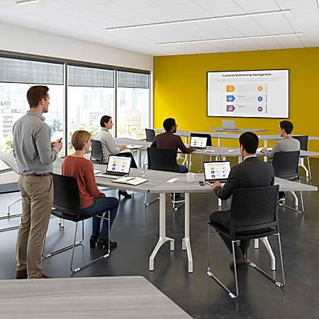 Bush Business Furniture Synergy 60 inch Trapezoid Modular Office ...