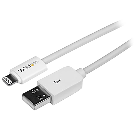 StarTech.com 3m 10ft Long White Apple 8 pin Lightning Connector to USB ...