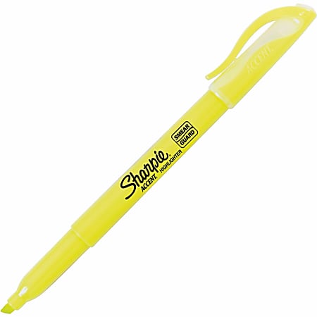 Sharpie Accent Pocket Highlighters Fluorescent Yellow Box Of 12 ODP Business Solutions