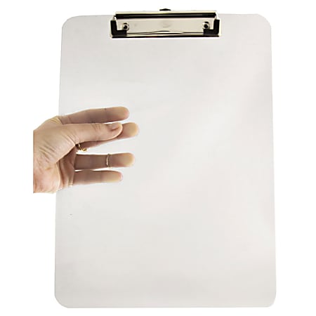 JAM Paper Plastic Clipboard with Metal Clip 9 x 13 Clear - Office Depot