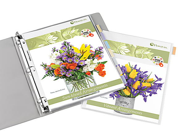 Office Depot Brand Tabbed Sheet Protectors 8 12 x 11 8 Tab Clear ...