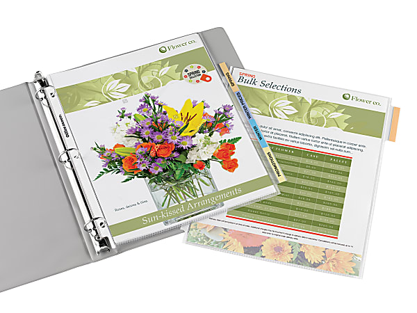 Office Depot Brand Tabbed Sheet Protectors 8 12 x 11 5 Tab Clear ...