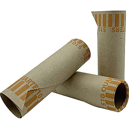 PAP R Tubular Coin Wrappers Total 10 in 40 Coins of 25 Denomination ...