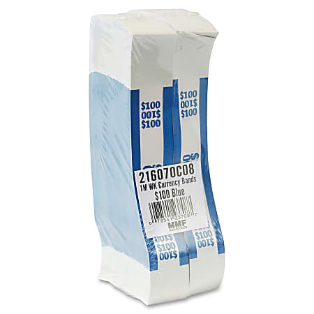 Pap R Currency Straps Blue 100 Pack Of 1000 - Office Depot