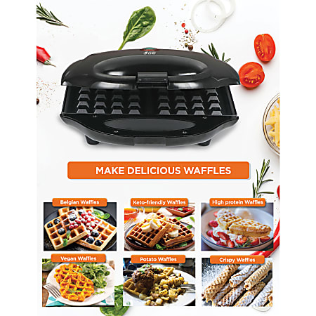 Commercial Chef 2 Waffle Electric Belgian Waffle Maker 8 18 H x 3 34 W ...