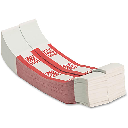 PAP R Currency Straps Red 500 Pack Of 1000 - Office Depot