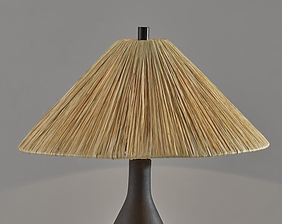 Adesso Maren Table Lamp BlackRaffia Grass Shade - Office Depot