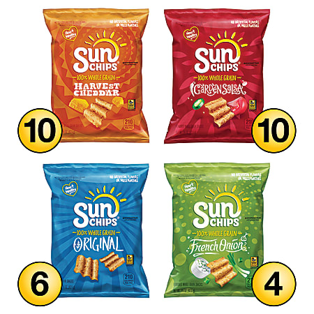 Frito Lay Sunchips Variety Pack 1.5 Oz Bags Assorted Flavors Pack Of 30 ...