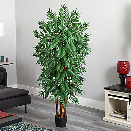 Nearly Natural 5 12H Parlour Artificial Palm Tree 66 H x 16 W x 13 D ...