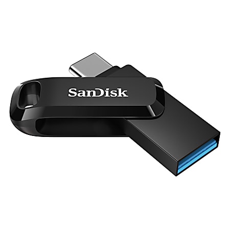 SanDisk Ultra Dual Drive Go USB Type CType A Flash Drive 64GB Black Office Depot