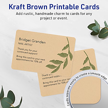 Avery Printable Postcards 3 12 x 5 Rectangle Rounded Corners Kraft ...