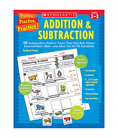 Scholastic Addition Subtraction Practice Pages - Office Depot