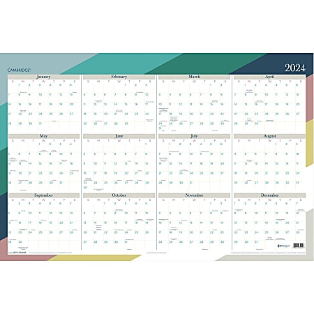 2023 2024 Cambridge Rae Erasable Reversible AcademicRegular Year Wall ...