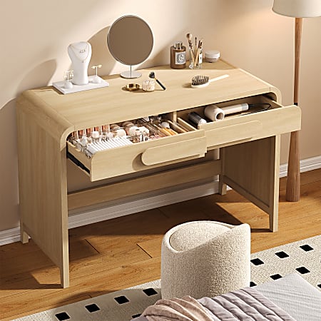 Bestier 46 W Writing Computer Desk With 2 Storage Sliding Drawers ...