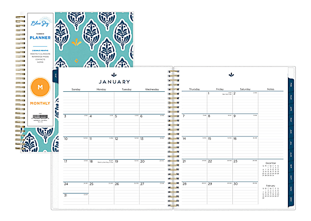 Blue Sky Monthly Planner 8 x 10 Sullana January To December 2021 116046 ...