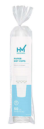Highmark Paper Hot Cups 20 Oz Printed White Pack Of 50 - Office Depot