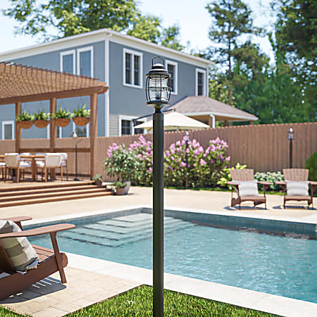 Kenroy Home Beacon 1 Light Post Lantern 8 W Blackened Gilded Copper ...